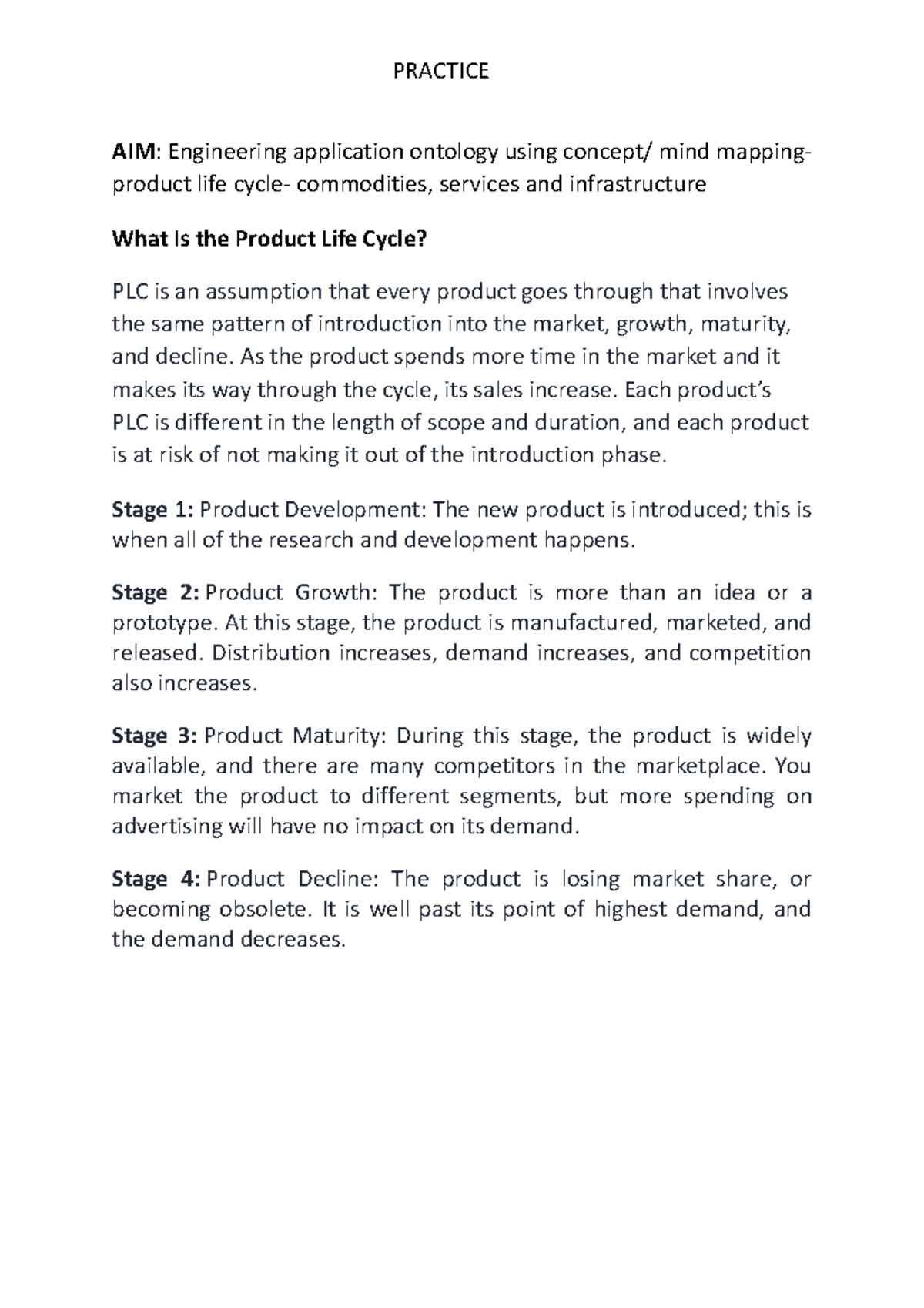 MIND MAP ON PLC - practice 5 - PRACTICE AIM: Engineering application ...