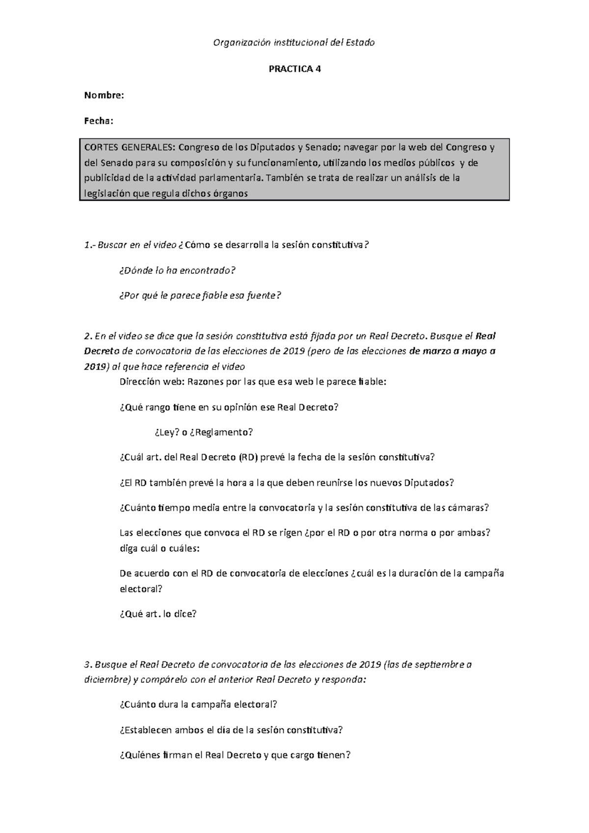 Practica 4 Composicion y estructura del Congreso de los Diputados ...