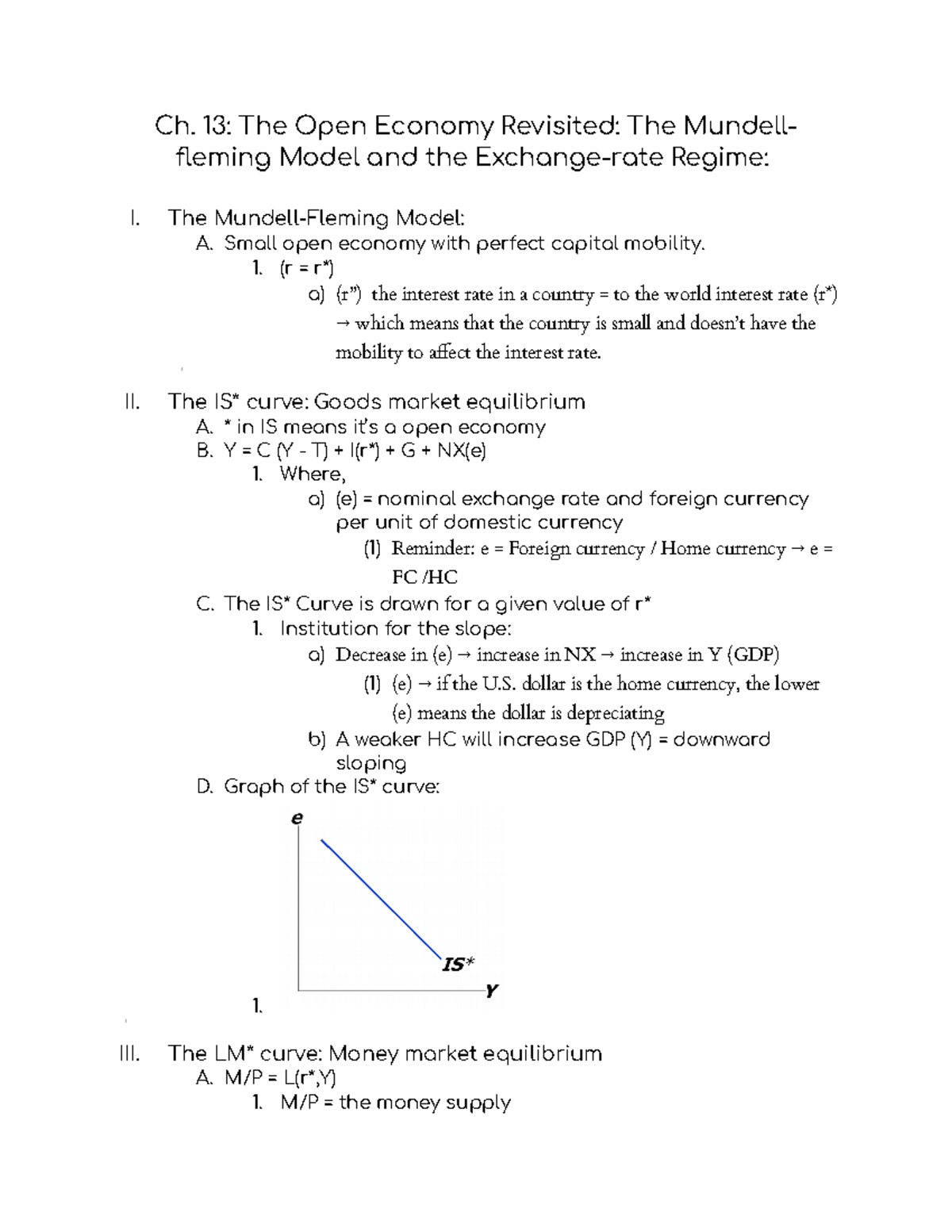 ECON 100 Ch 13 - Notes and examples - Ch. 13: The Open Economy ...