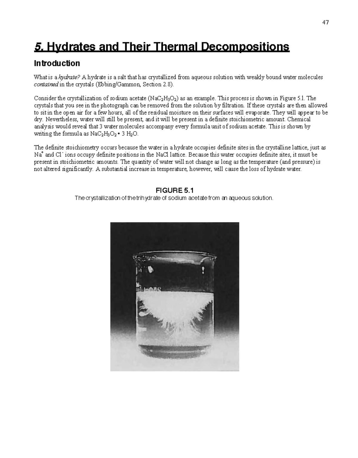 Experiment 5 - Hydrates and Their Thermal Decompositions - 5. Hydrates ...