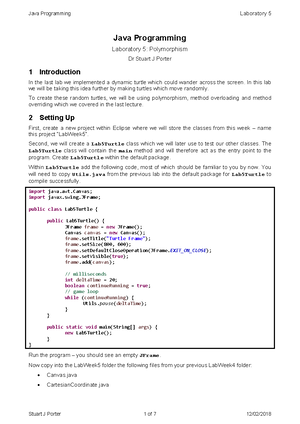 Java Laboratory 06 - Laboratory 6 Java Programming Java Programming ...