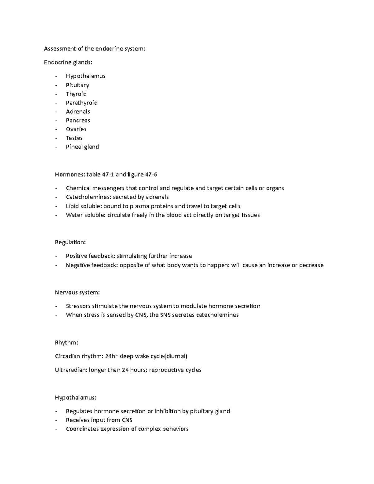 Assessment of endocrine system - Assessment of the endocrine system ...