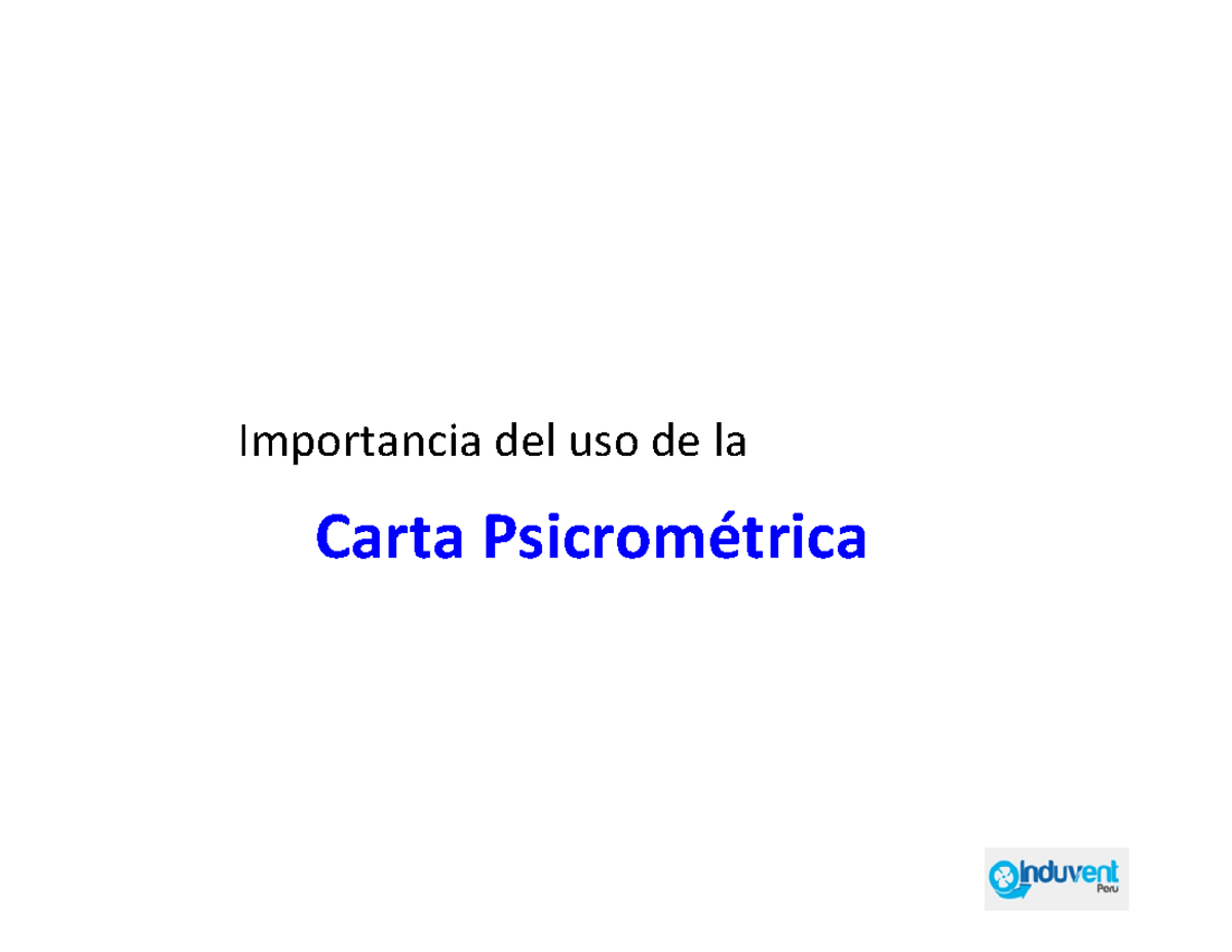 Carta psicrometrica - Carta Psicrométrica$$ Importancia del uso de la ...