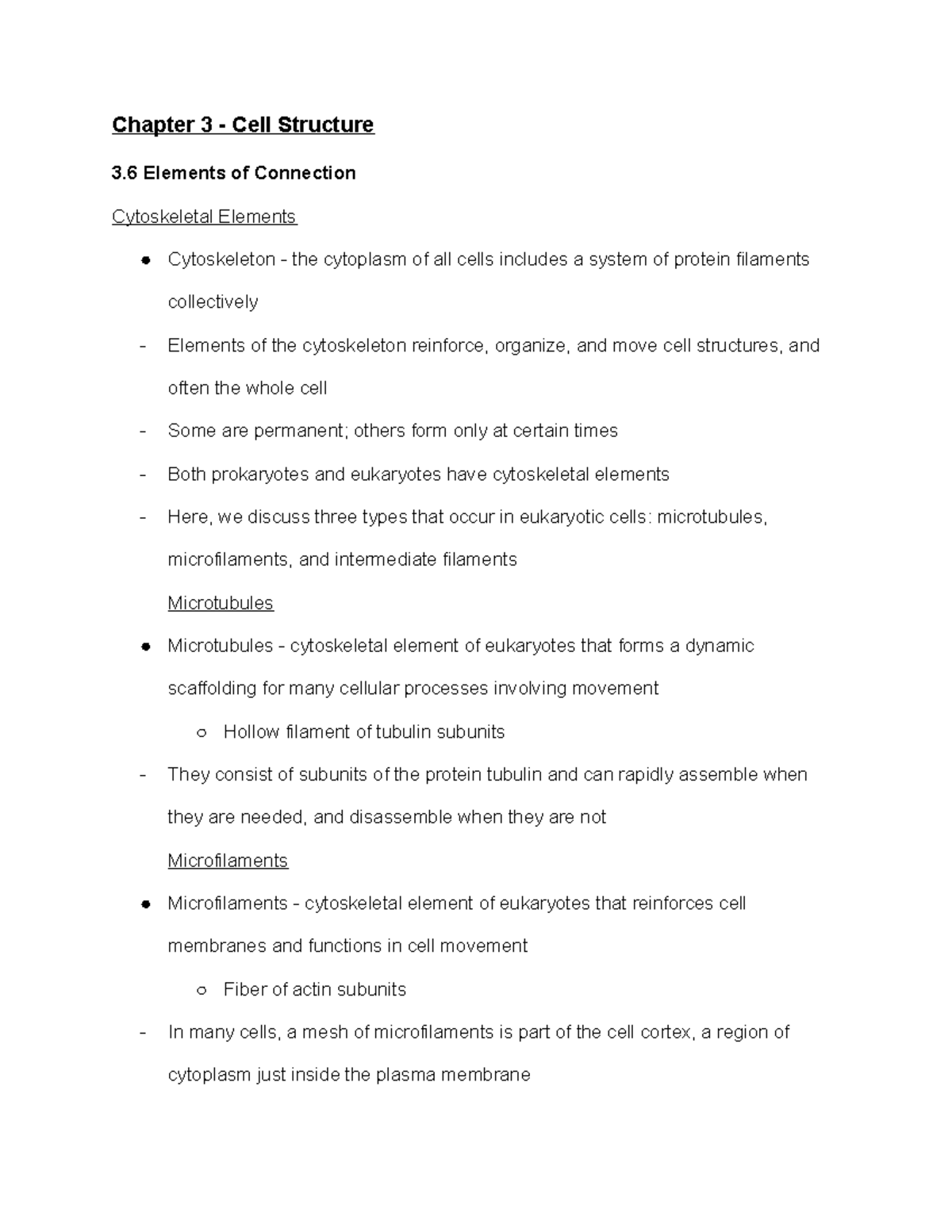 bio-101-chapter-3-6-notes-chapter-3-cell-structure-3-elements-of