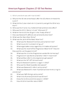 Test Autumn 2020, questions and answers - American Pageant Chapters 31 ...