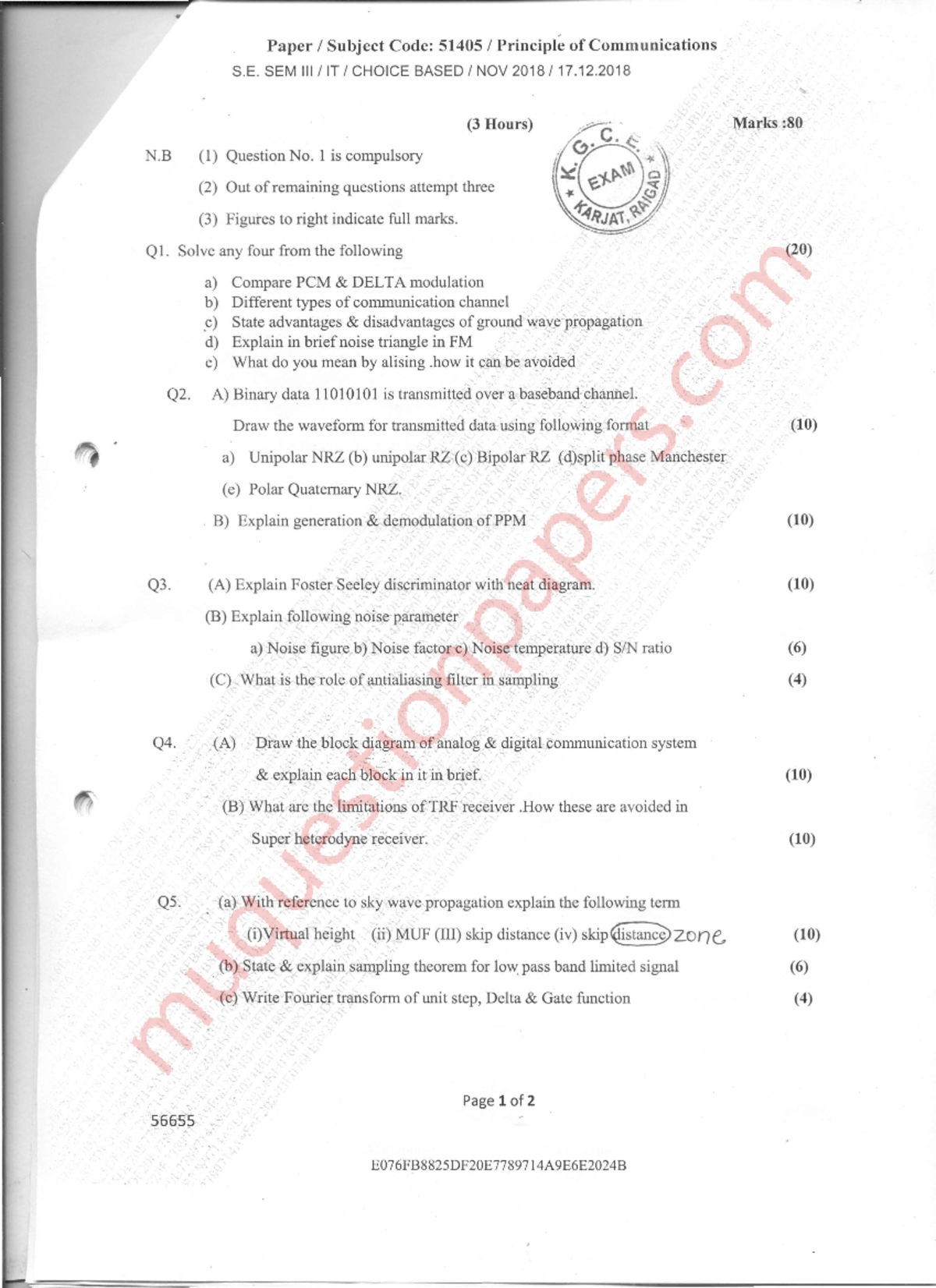 SE-IT SEM3 POC- Cbcgs DEC18 - Principles Of Communication Engineering - Studocu