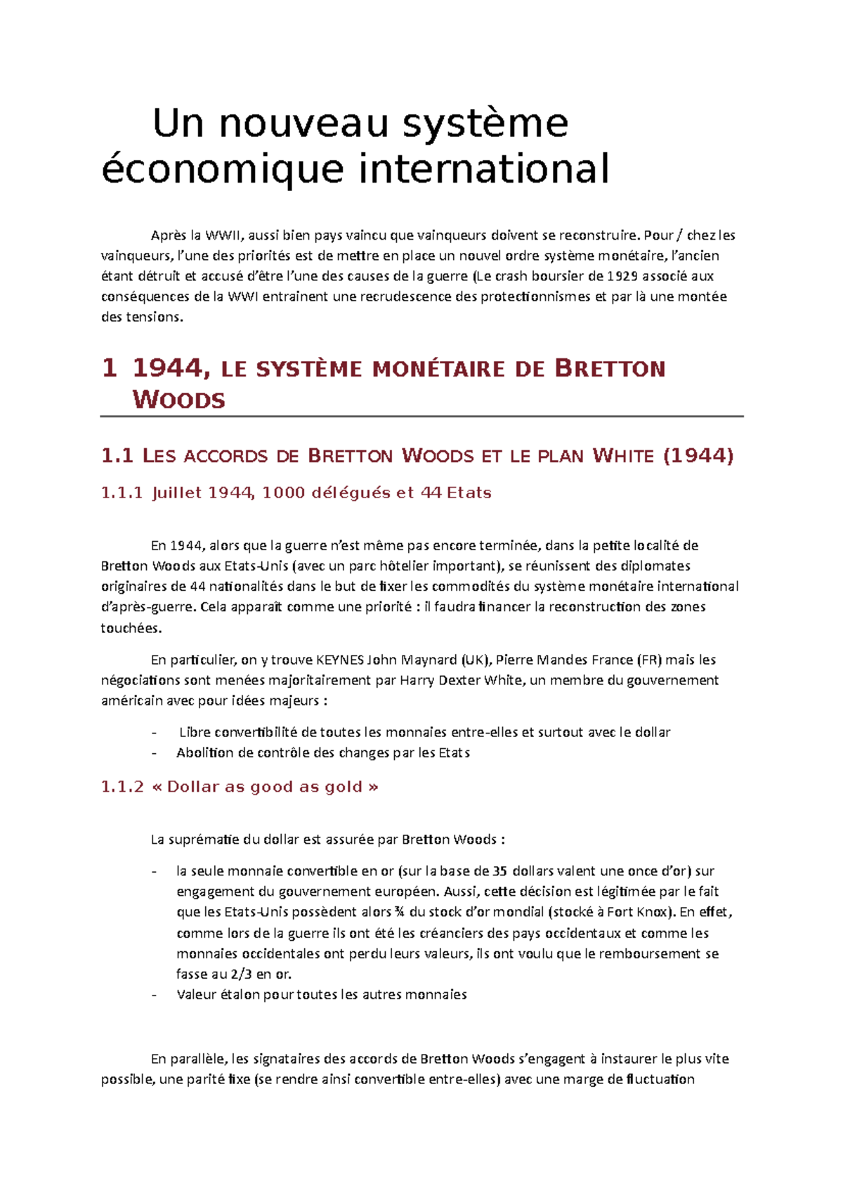 Chapitre 4 - Un nouveau système économique international - Un nouveau ...