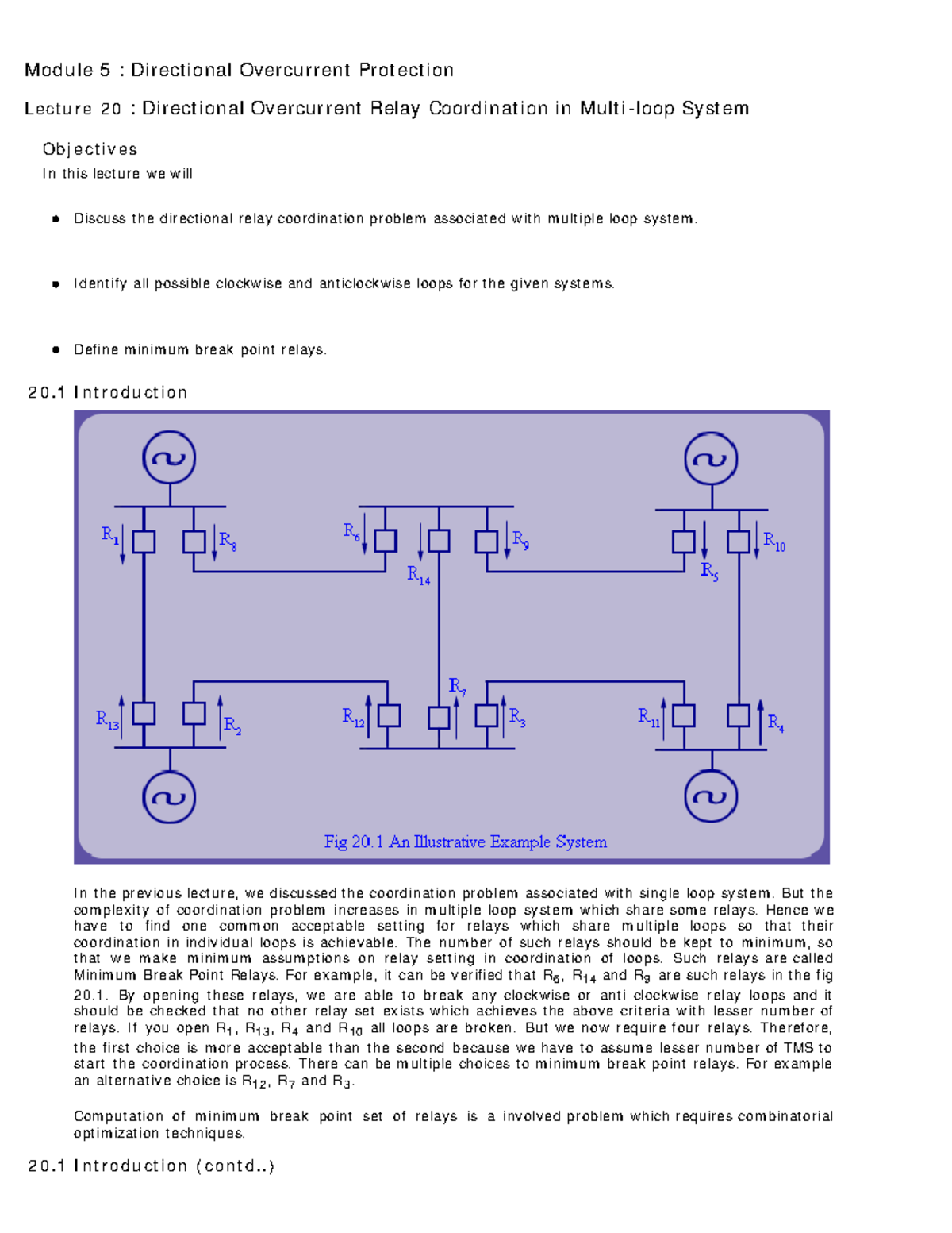 Lecture 20 Directional Overcurrent Protection Directional Overcurrent Relay Coordination