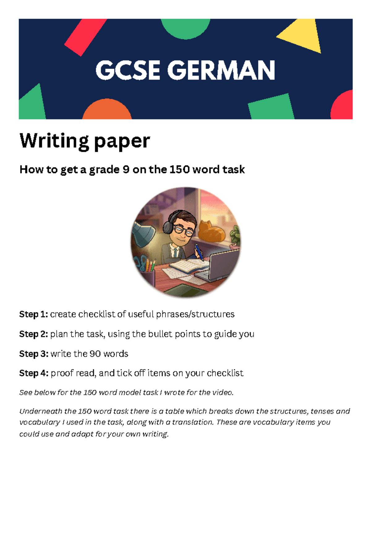 Writing paper 150 words - Writing paper How to get a grade 9 on the 150 ...