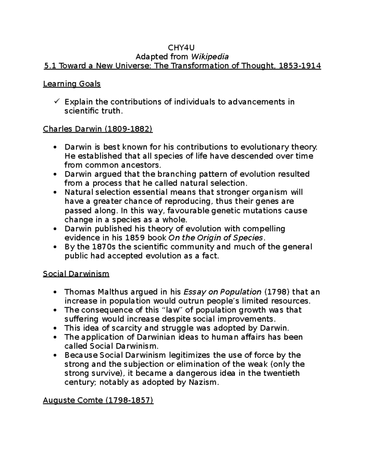 5.1 Toward a New Universe - CHY4U Adapted from Wikipedia 5 Toward a New ...