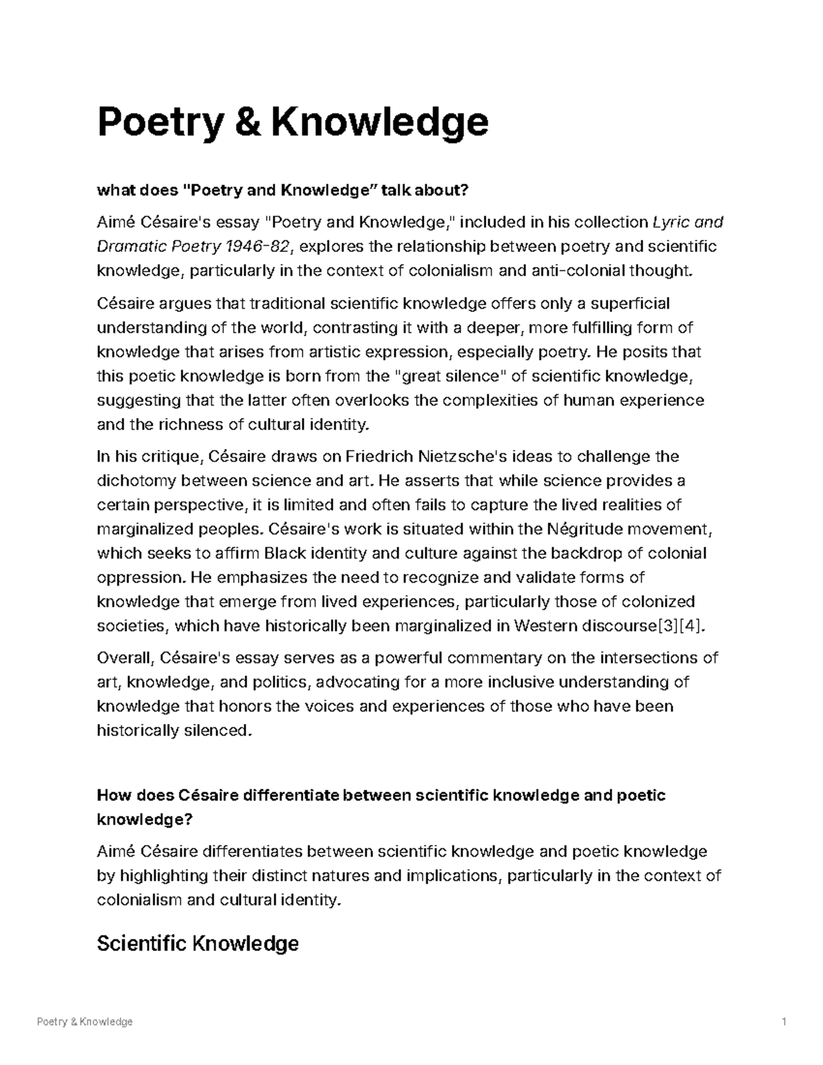 Poetry and Knowledge - Poetry & Knowledge 1 Poetry & Knowledge what ...