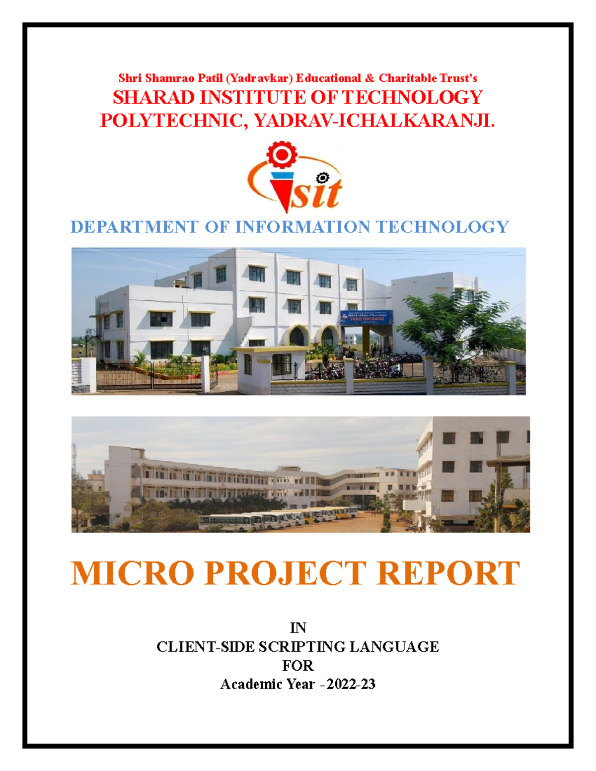 Css report 33 - Shri Shamrao Patil (Yadravkar) Educational & Charitable ...