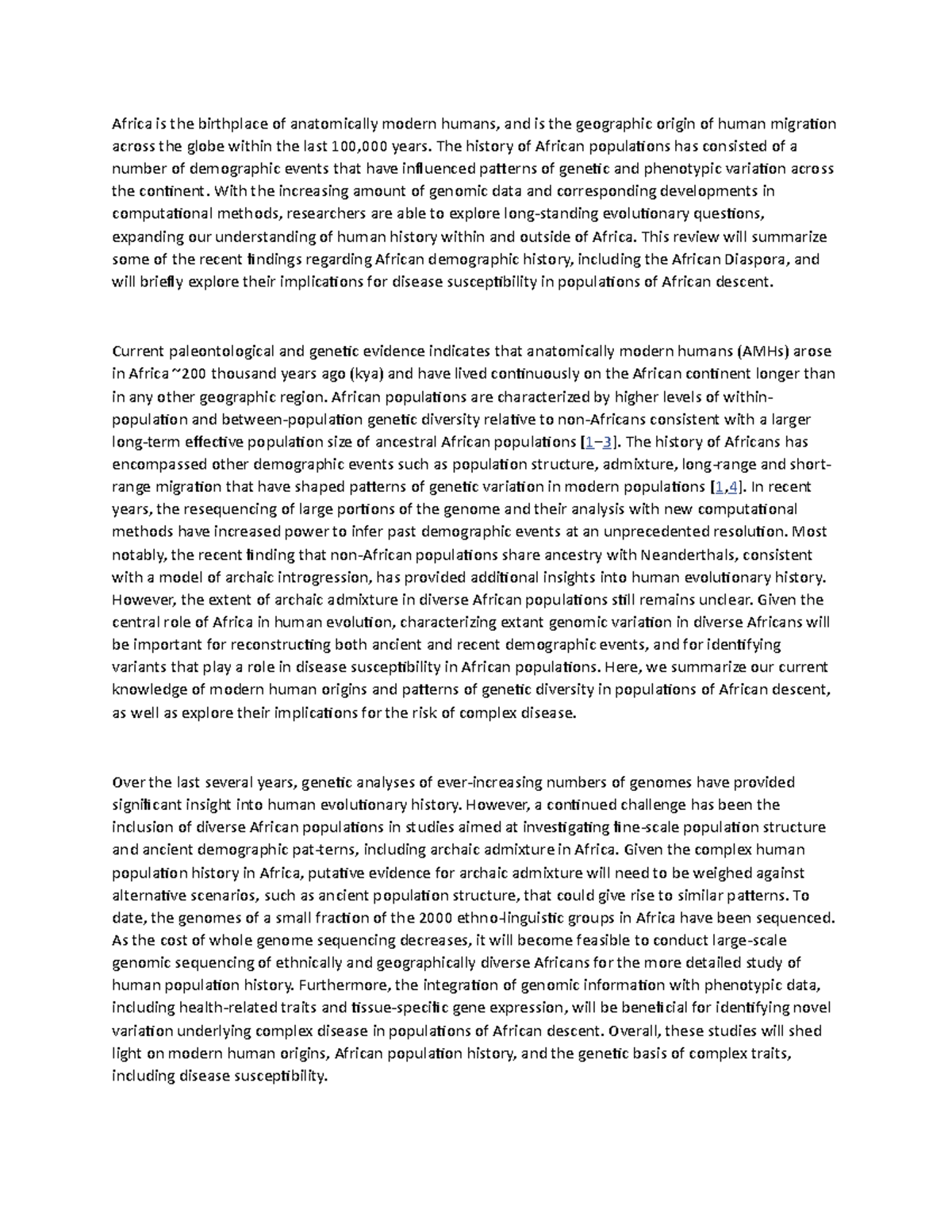 Africa is the birthplace of anatomically modern humans - The history of ...