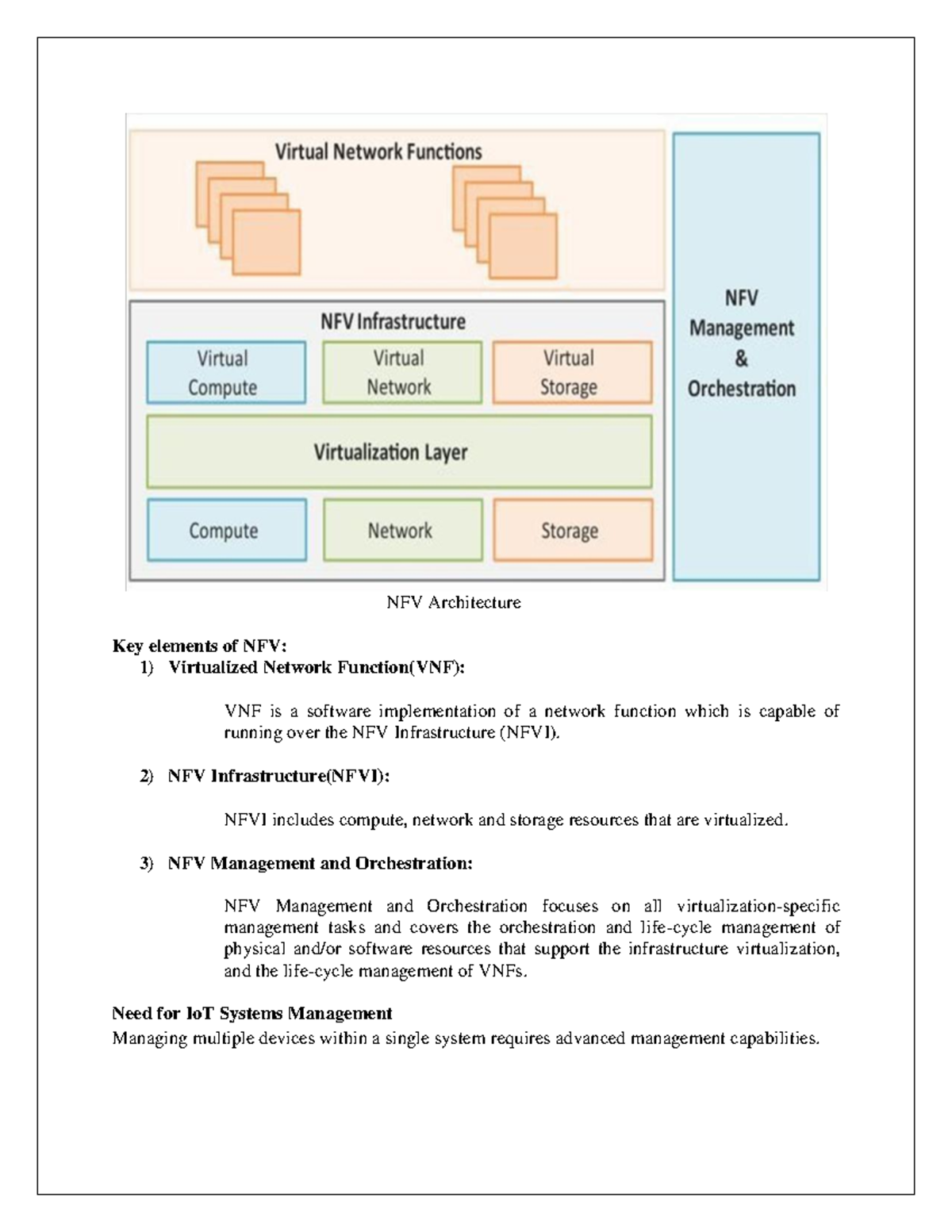 Yang - Good notes - Key elements of NFV: NFV Architecture 1 ...