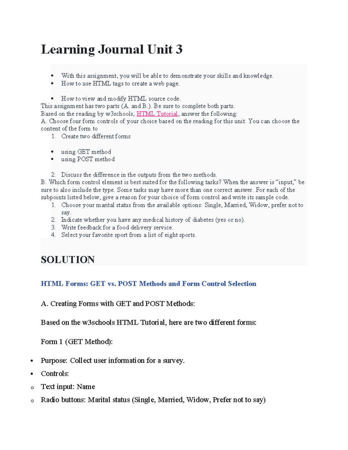 Learning Journal Unit 3 - How to use HTML tags to create a web page. How to view and modify HTML ...