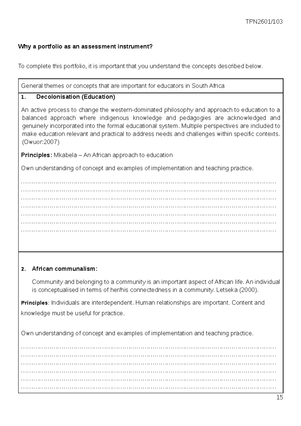 My portfolio 2020/2023 TPS Portfolio Assignment 1 - Tps2601 - Studocu