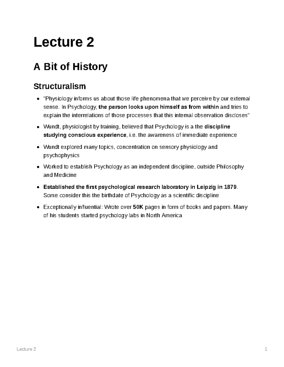 Lecture 2 Ideas and History - Lecture 2 A Bit of History Structuralism