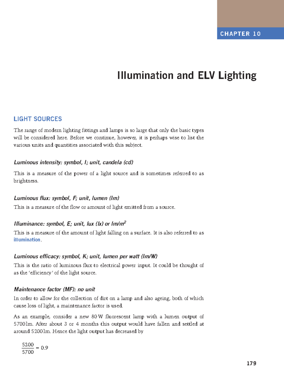 Illumination and Lighting - 179 Illumination and ELV Lighting LIGHT ...