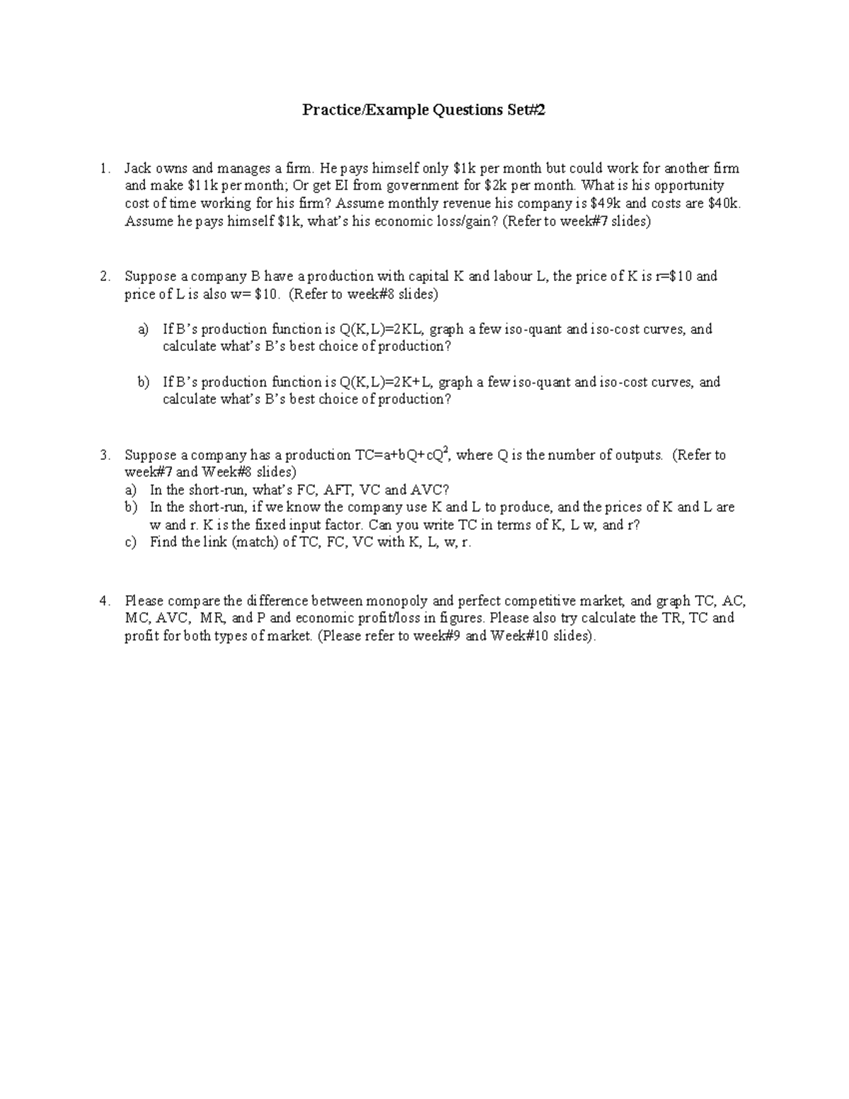Midterm 2 Practice Questions - Practice/Example Questions Set# 2 Jack ...
