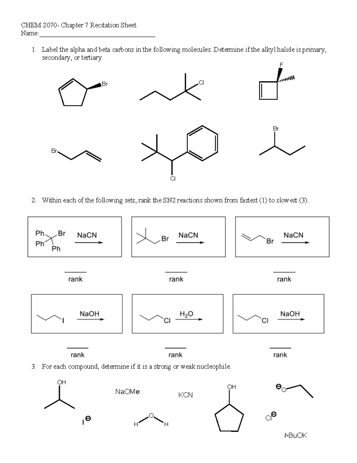 CHEM 2070 Ch7Rec - prado ch 7 recitation sheet - CHEM 2070- Chapter 7 ...