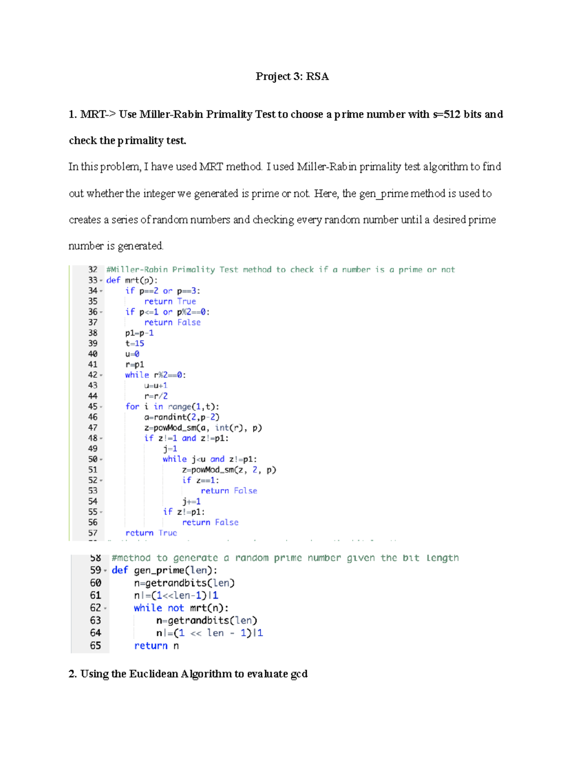 Project 3 - Project 3: RSA MRT-> Use Miller-Rabin Primality Test to ...