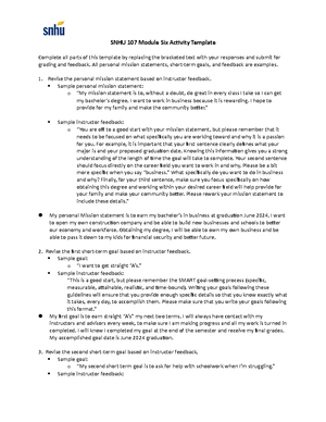 Module Five Activity Template - SNHU 107 Module Five Activity Template ...