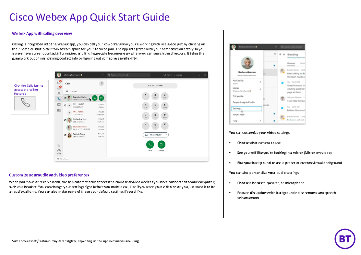 Webex App with Calling Quick Start Guide V1 - Cisco Webex App Quick Start Guide Some - Studocu