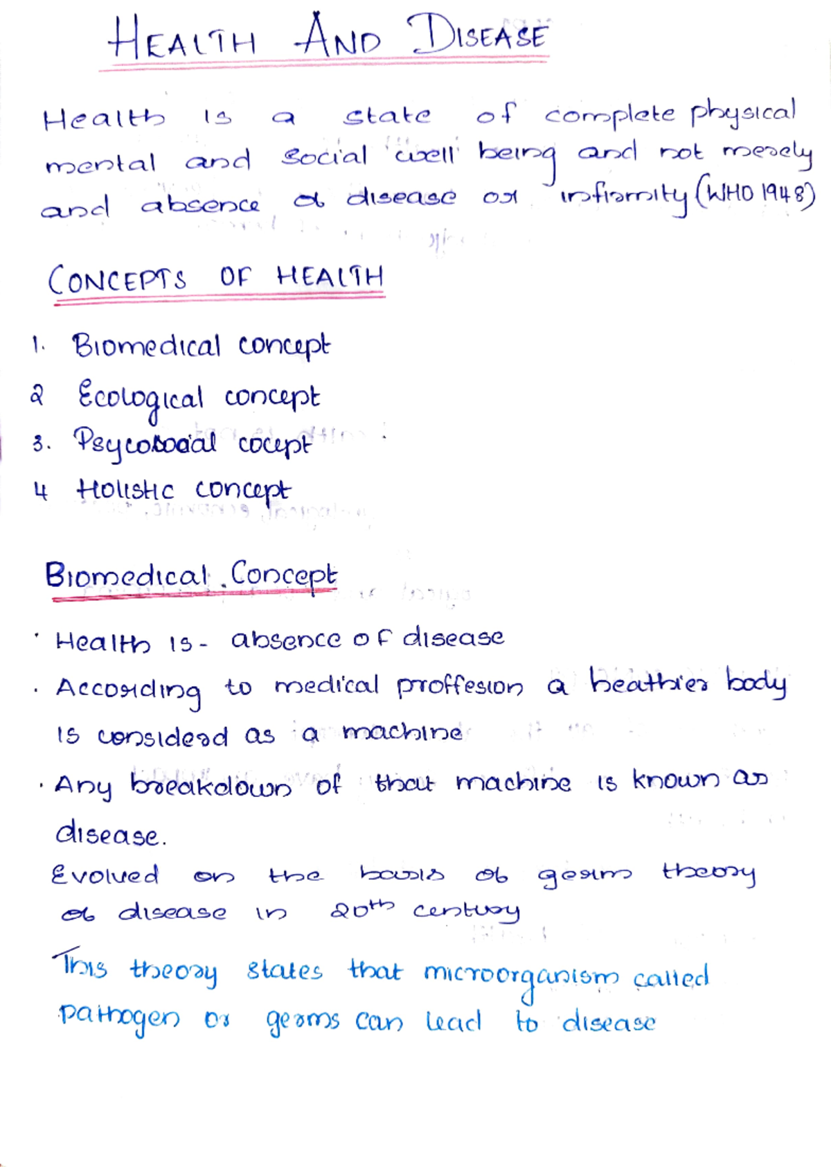 Health and Disease - Physiotherapy - Studocu