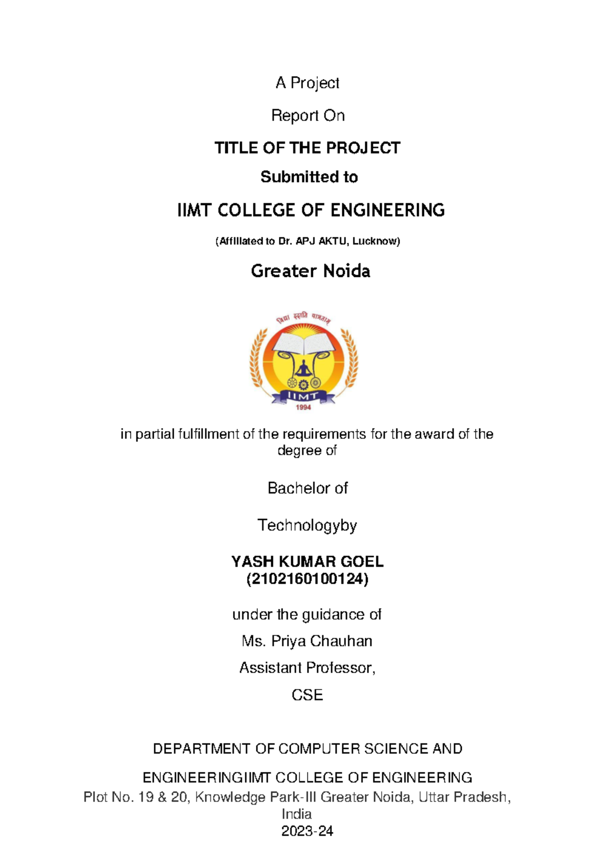 Mini Project Report on Multi Banking Syste (1).docx YASH - A Project Report On TITLE OF THE ...