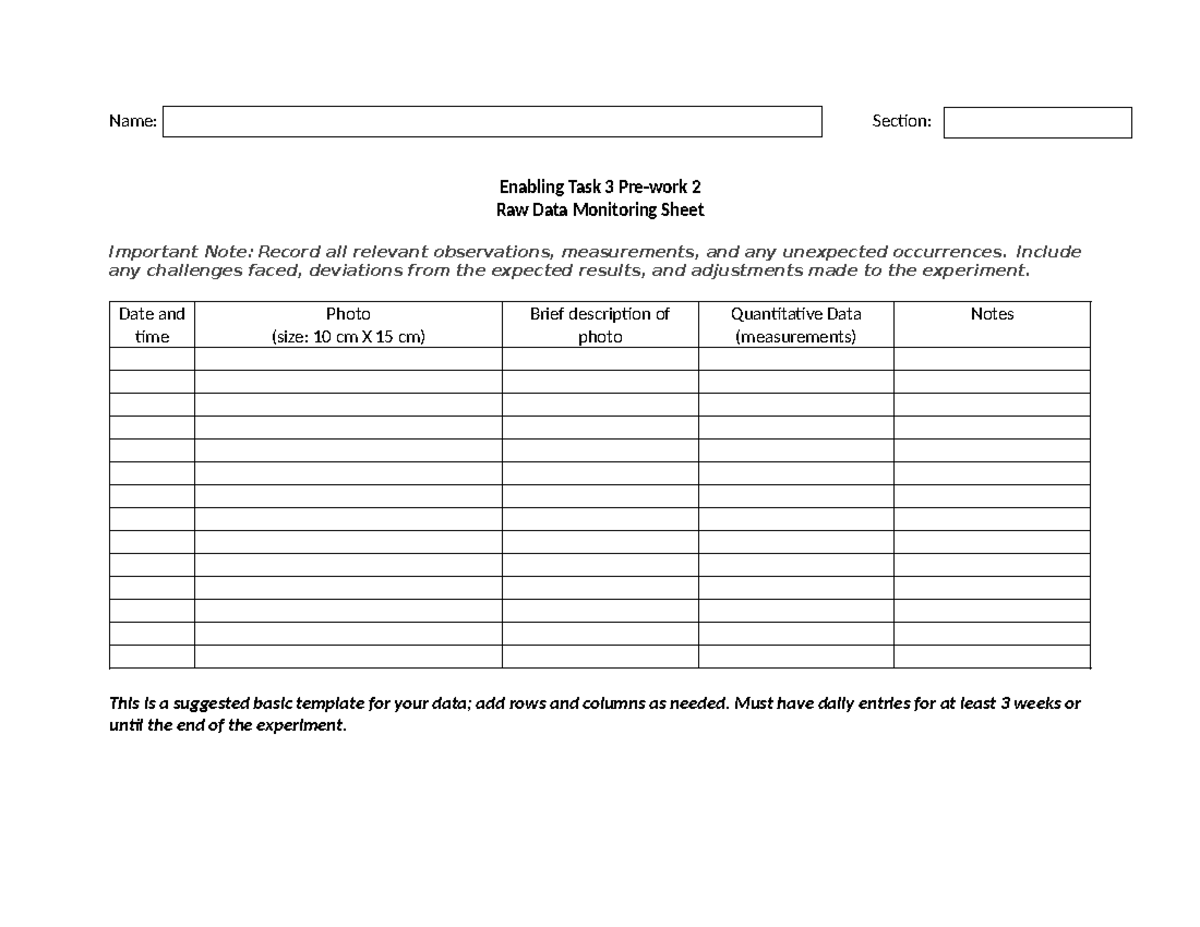 ET3 Pre-work 2 - Name: Section: Enabling Task 3 Pre-work 2 Raw Data ...