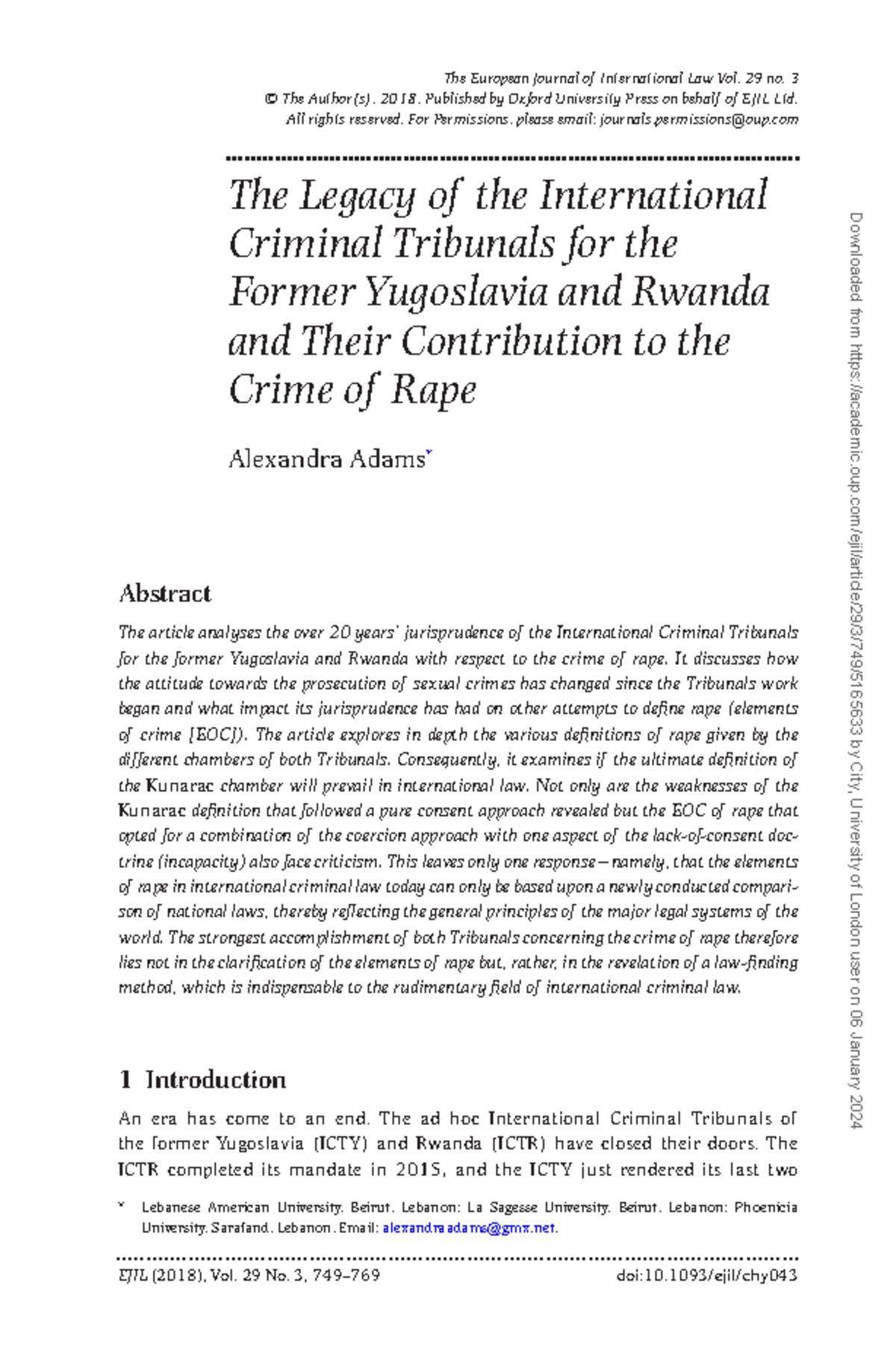 Moreicty - icty - The European Journal of International Law Vol. 29 no ...