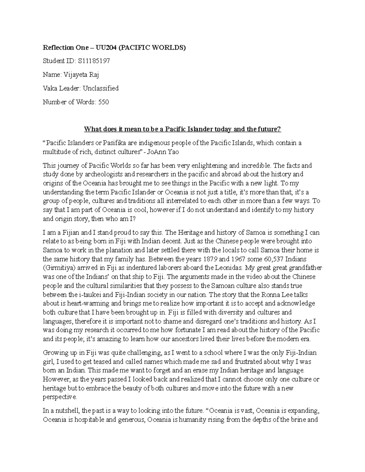 Reflection ONE - We are Oceania - Reflection One – UU204 (PACIFIC ...