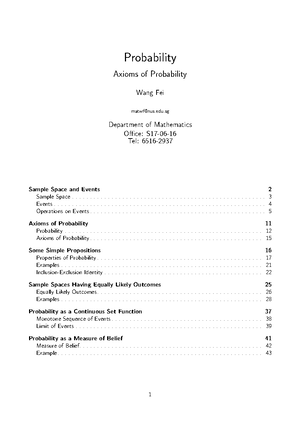 ST2131 - NUS - Probability - Studocu