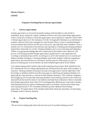 Fifteen - Script Sample - Literary Appreciation - Studocu