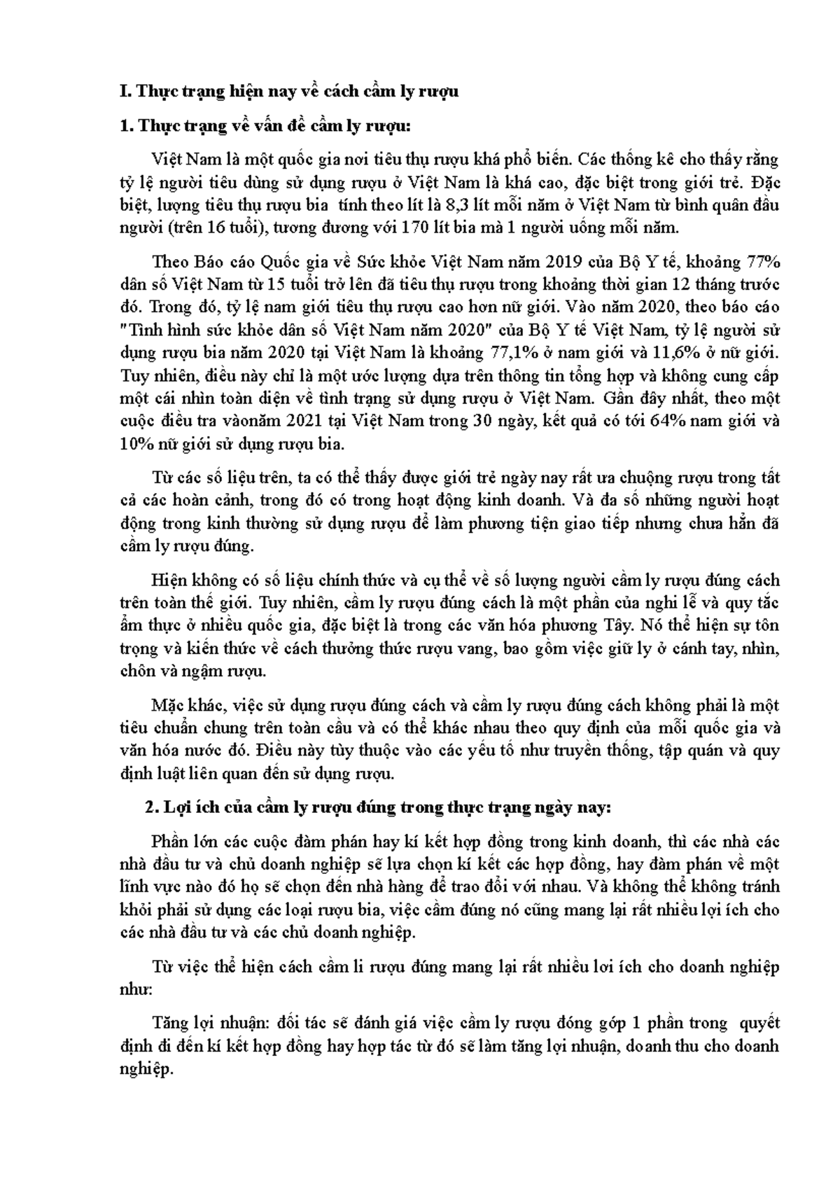 Thực trạng - ccccc - I. Thực trạng hiện nay về cách cầm ly rượu Thực trạng về vấn đề cầm ly rượu ...