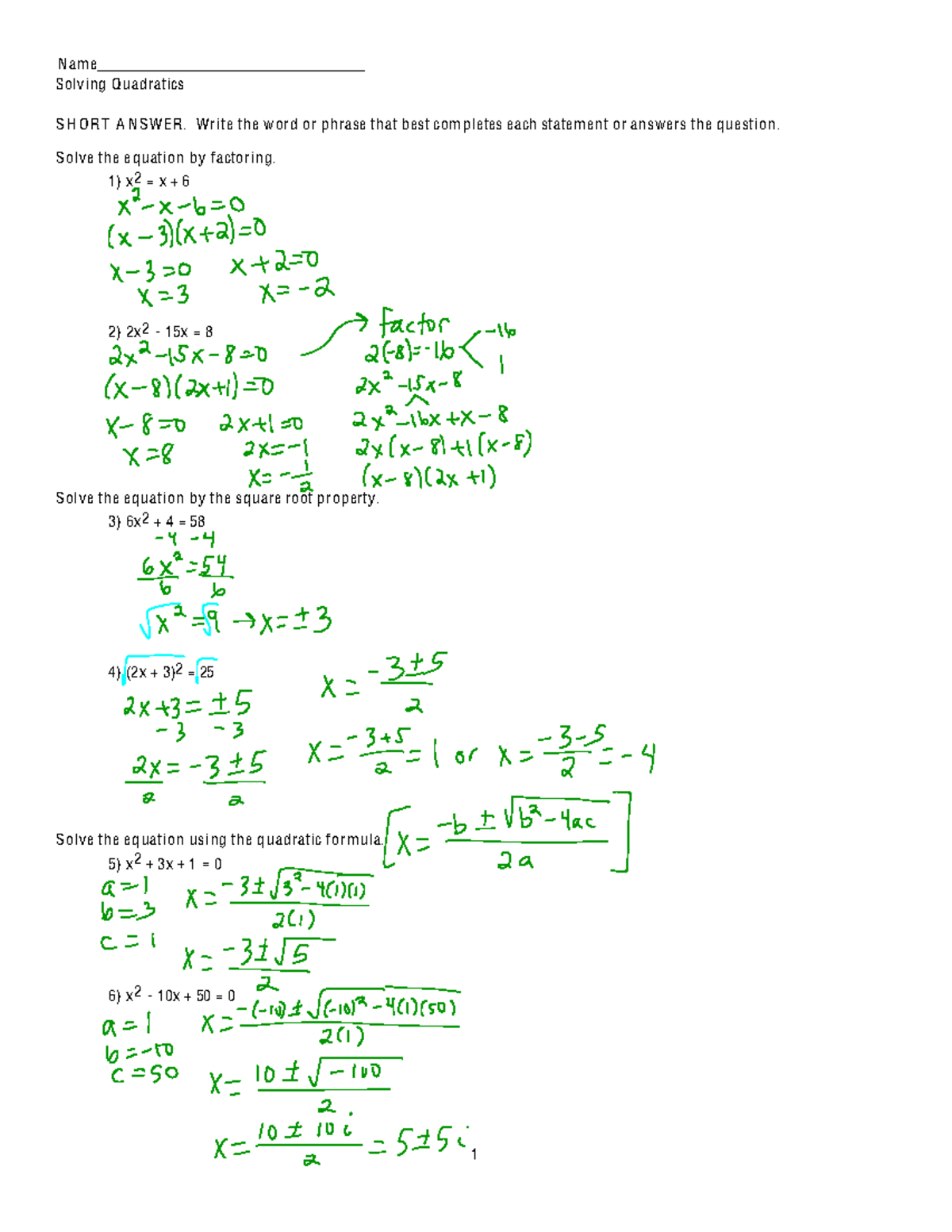 Solving quadratic equations Solutions - Warning: Error during font loading: XMLHttpRequest is ...