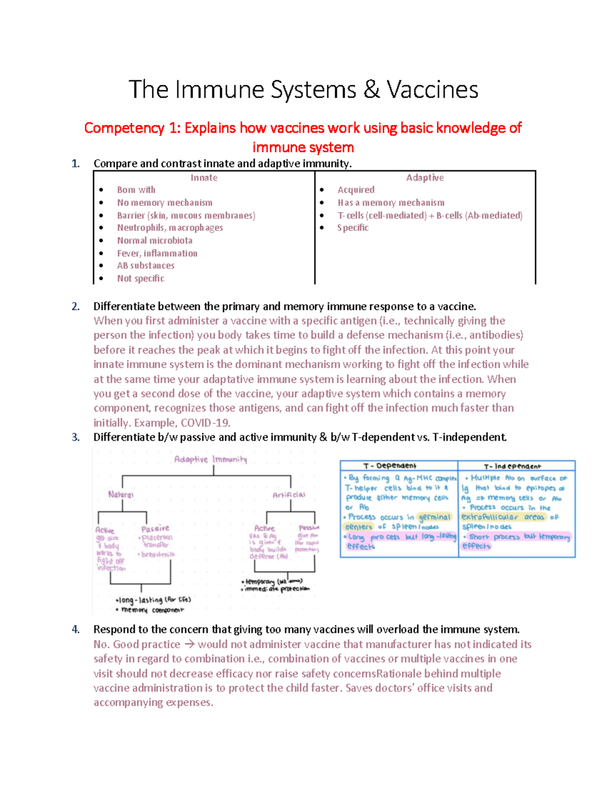 Immunization Practice Questions/Answers - The Immune Systems & Vaccines ...