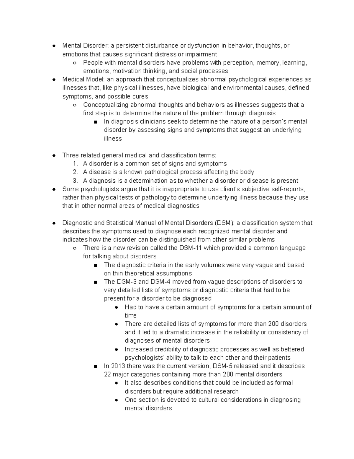 Chap. 15 Psychological Disorders Textbook - Mental Disorder: a ...