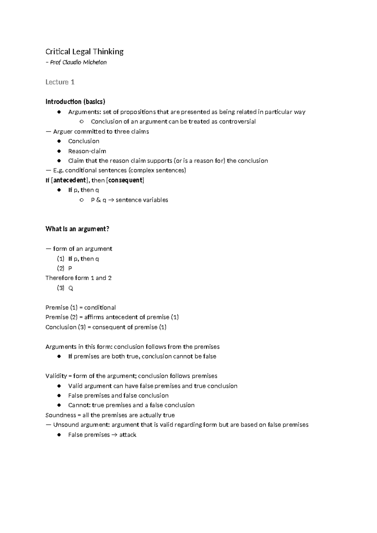 Critical Legal Thinking Lecture Notes set - Critical Legal Thinking ...
