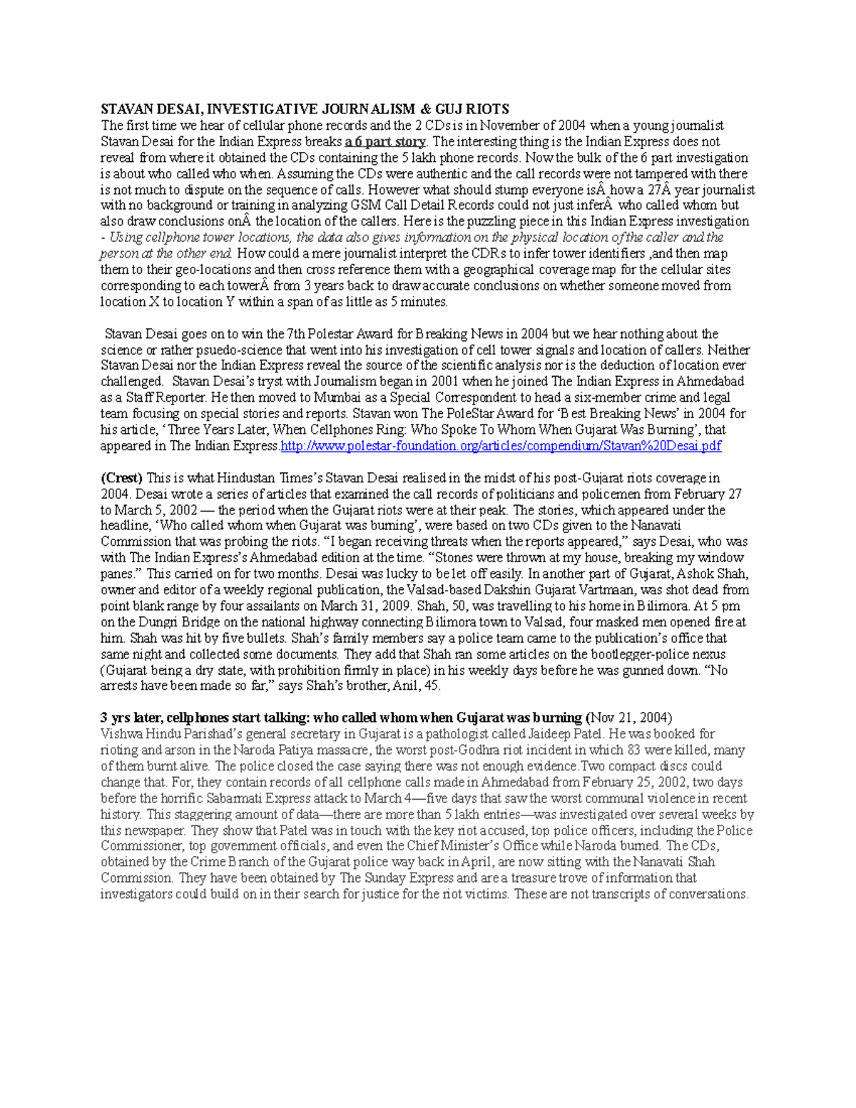 Bofors Scam Notes - STAVAN DESAI, INVESTIGATIVE JOURNALISM GUJ RIOTS ...