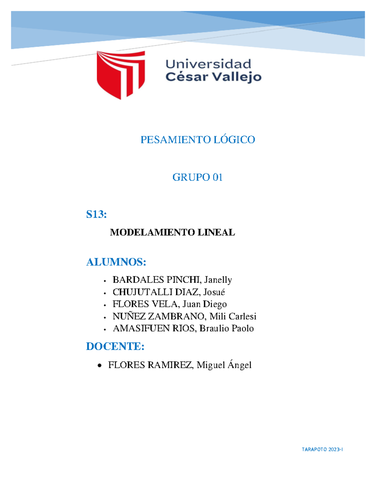 Pensamientológico 13 - awawawaw - TARAPOTO 2023-I PESAMIENTO LÓGICO ...