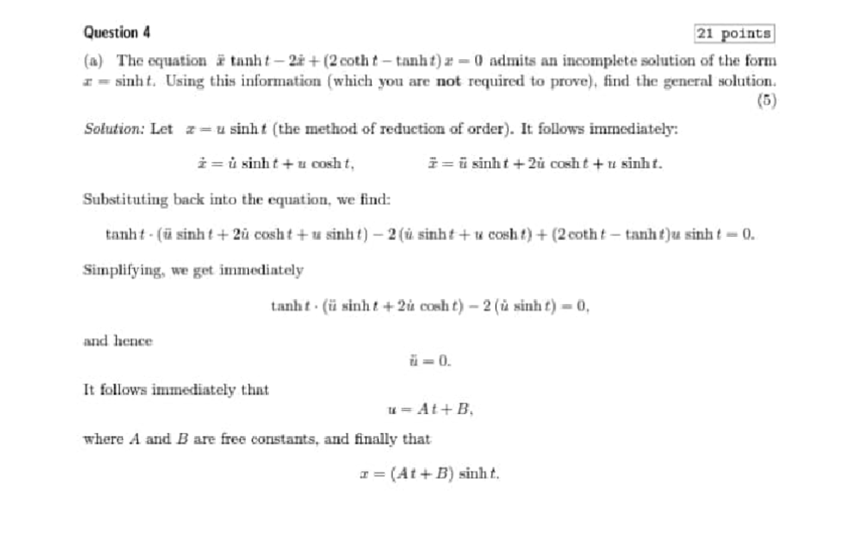 MATH248 EXAM PREP Session-2 - Question 4 21 points (a) The equation i ...