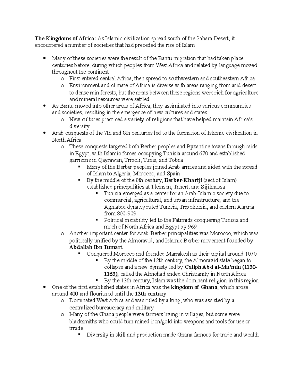 The Kingdoms of Africa - Studocu