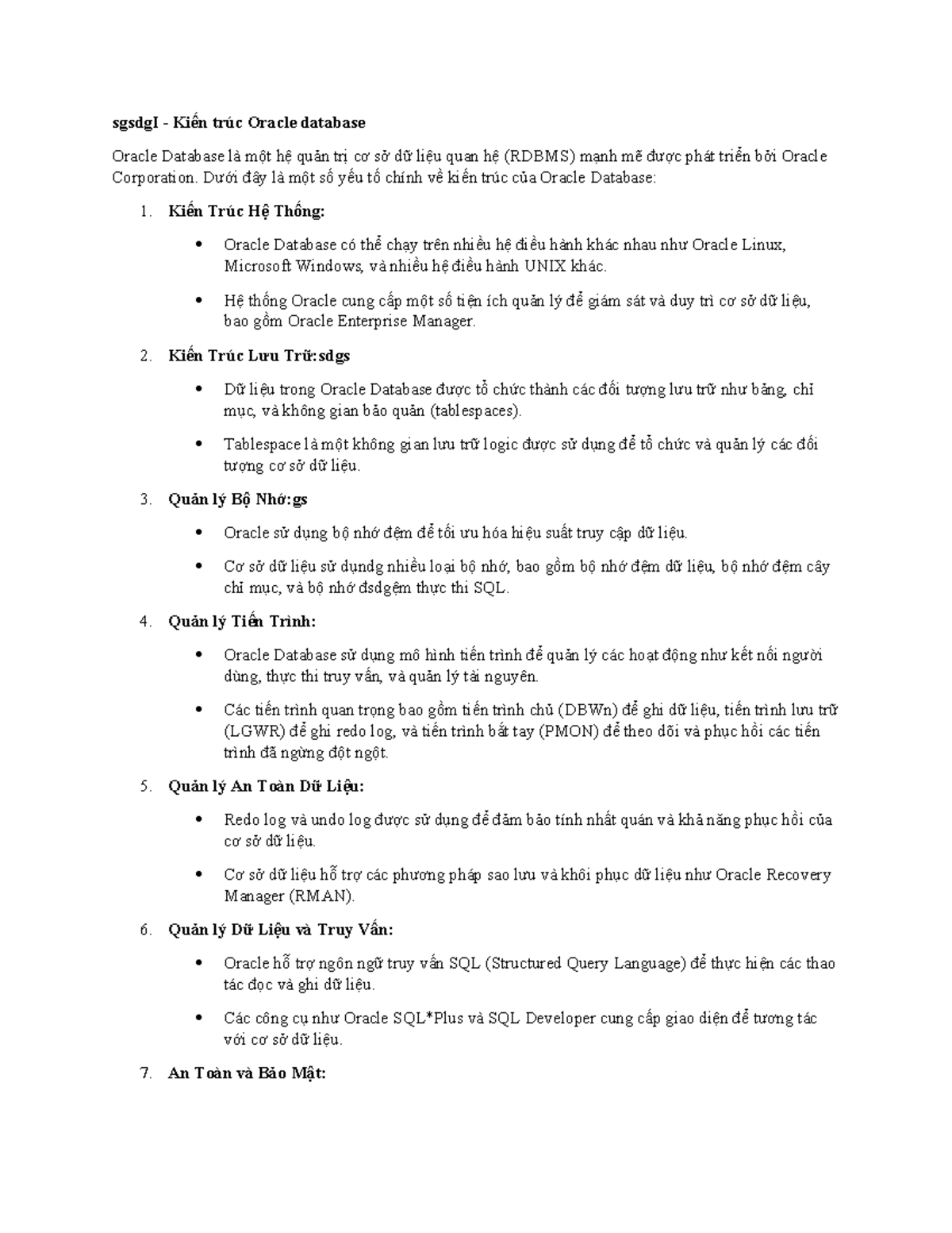 B1 - Copy - sgsdgI - Kiến trúc Oracle database Oracle Database là một ...