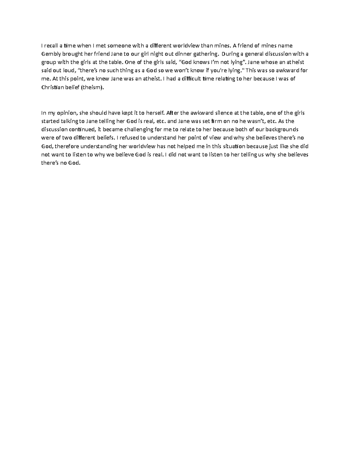 Topic one Discussion Question one - CWV 101 - GCU - Studocu