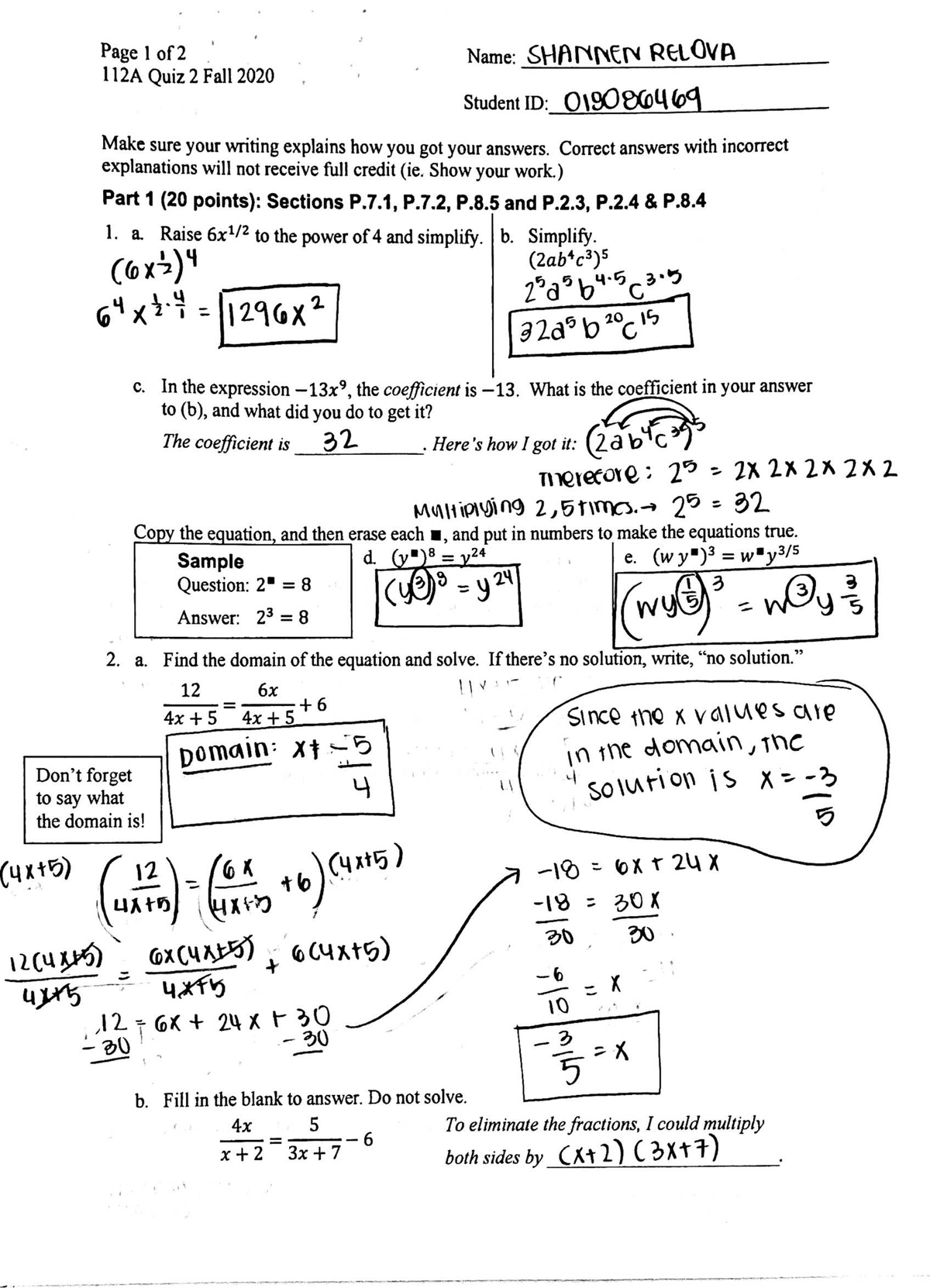 QUIZ 2 - QUIZ PRACTICE MATH112A - MATH 111 - CSULB - Studocu