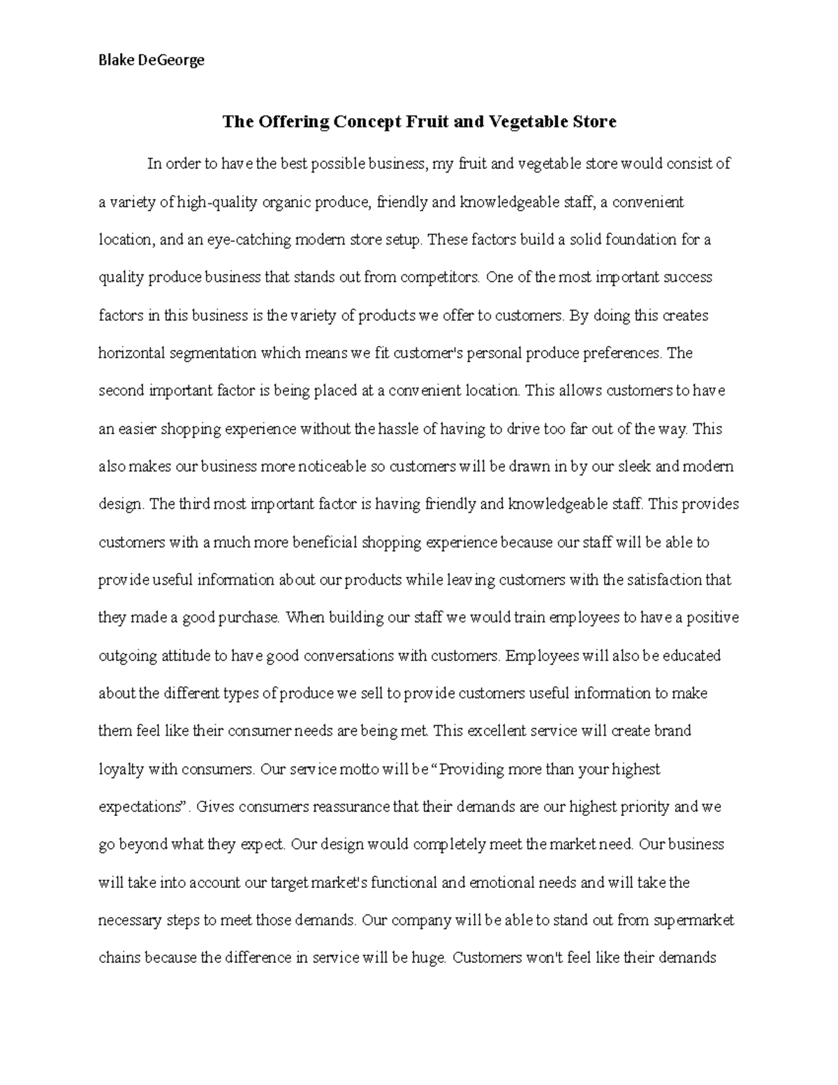 Offering Concept - Assignment - Blake DeGeorge The Offering Concept ...