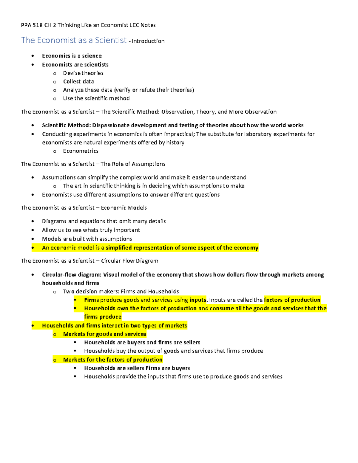 Ppa 518 Ch2 Thinking Like An Economist Lec Notes Warning Tt Undefined Function 32 Warning 
