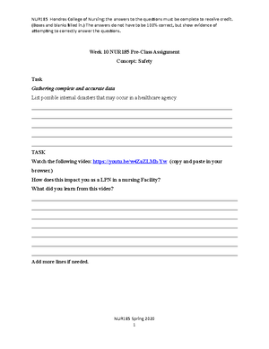 Pre-Class Assignment - nur 160 - Studocu