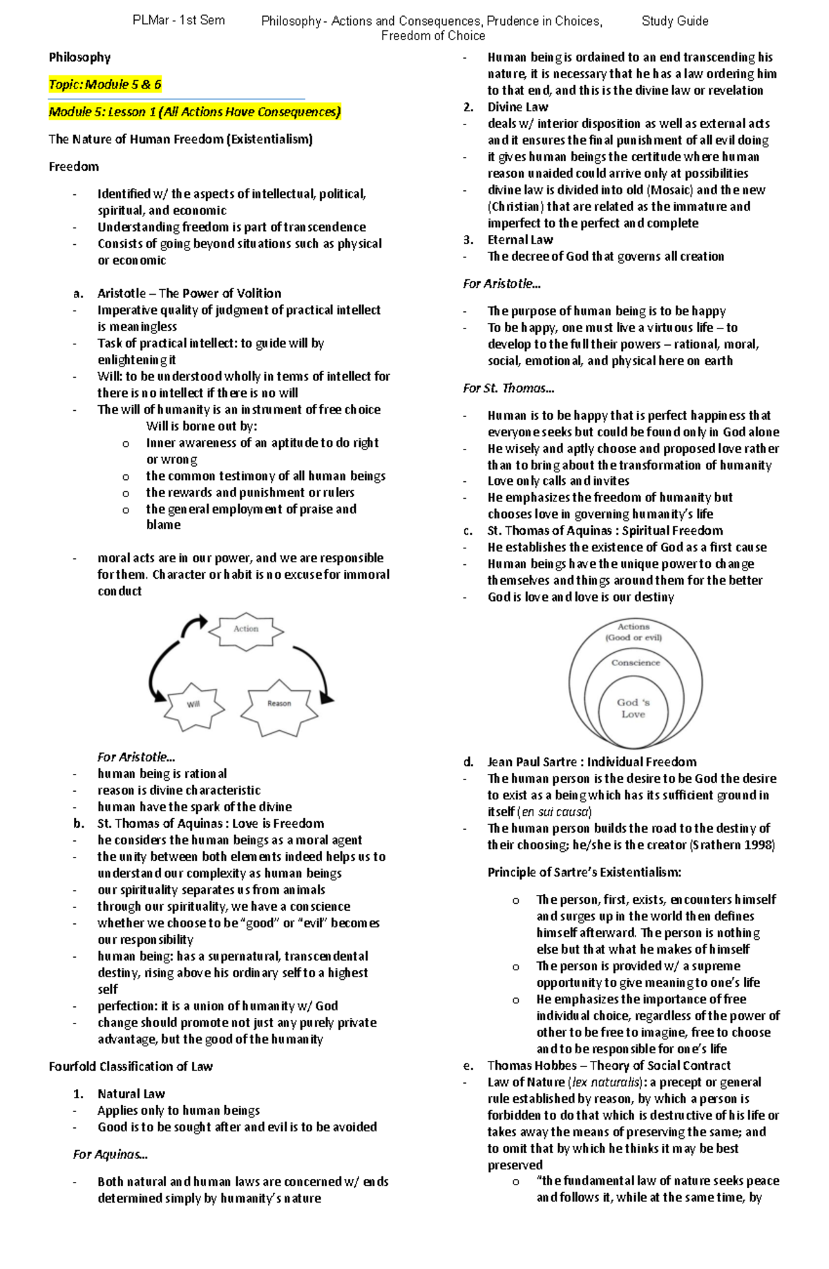 Plmar Philosophy 1st Sem 2nd Quarter Study Guide 2 - Philosophy Topic ...